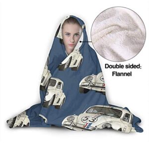 Hooded Blanket Herbie The Beetle Car Rides Again Comfortable Throw Blankets Suitable for Sofa Blankets for Adults and Children, Bed Blankets 60" X50