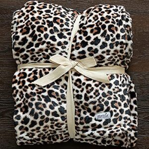 GRACED SOFT LUXURIES Throw Blanket Fleece Minky Microfiber Soft Throw (Leopard, Throw 50" x 60")