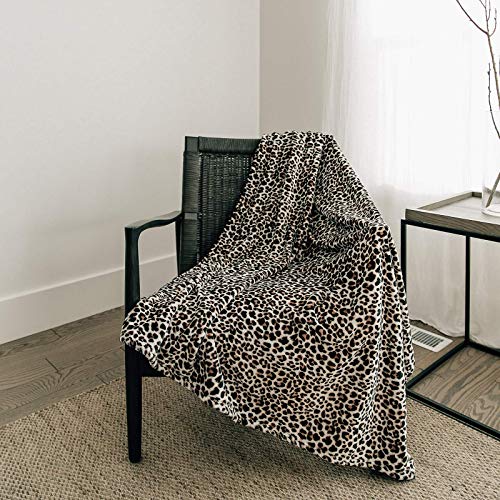 GRACED SOFT LUXURIES Throw Blanket Fleece Minky Microfiber Soft Throw (Leopard, Throw 50" x 60")