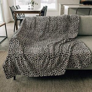 GRACED SOFT LUXURIES Throw Blanket Fleece Minky Microfiber Soft Throw (Leopard, Throw 50" x 60")