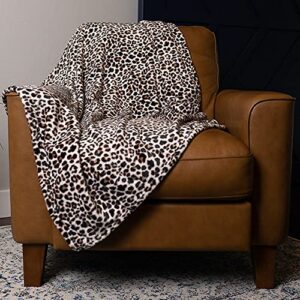 GRACED SOFT LUXURIES Throw Blanket Fleece Minky Microfiber Soft Throw (Leopard, Throw 50" x 60")