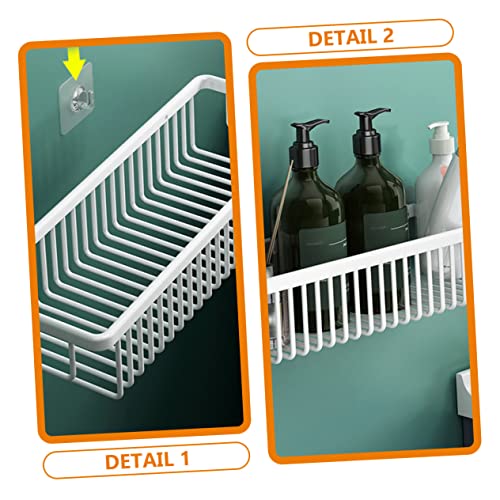 Hemoton Mount Toilet Metal Gel Bathroom Shampoo Conditioner Drilling Tote Bottle Punch-free Basket Wall-mounted Room Wash Portable Kitchen Living Organizer Drain Space Shower Holder