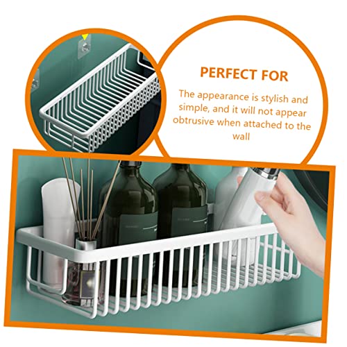 Hemoton Mount Toilet Metal Gel Bathroom Shampoo Conditioner Drilling Tote Bottle Punch-free Basket Wall-mounted Room Wash Portable Kitchen Living Organizer Drain Space Shower Holder