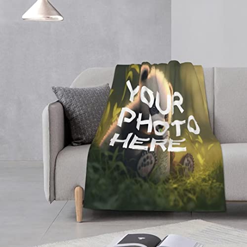 Custom Blanket with Photo Text Collage, Customized Blankets Personalized Throw Blanket Using My Own Pictures for Family Mom Dad Kids Wife Or Lover Memorial Gift 30"x40"