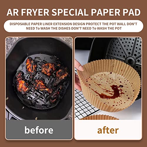 Air Fryer Disposable Paper Liner -150PCS Parchment Paper Baking-Oil-proof Water-Proof,Parchment Paper Liners Air Fryer Rounds-Cooking Baking Paper Air Fryer(150PCS-6.3Inch)