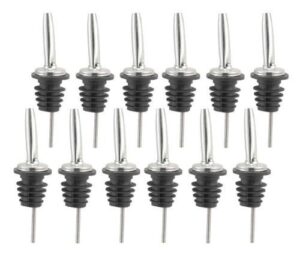 jbtek (12 pack) stainless steel classic bottle pourers w/tapered spout