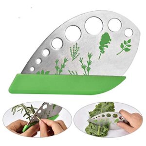 2 Pack Herb Stripper Tool 9 Holes Stainless Steel kale Leaf Stripping Zip Tools, Curved Edge Can be Used as a Kitchen Gadgets