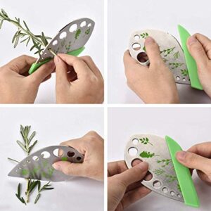 2 Pack Herb Stripper Tool 9 Holes Stainless Steel kale Leaf Stripping Zip Tools, Curved Edge Can be Used as a Kitchen Gadgets