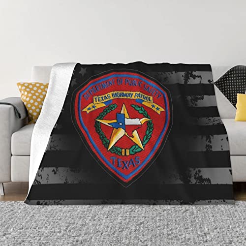 Texas Highway Patrol Throw Blanket Ultra-Soft Micro Fleece Blanket Cozy Warm Suitable for Living Rooms Sofa 80"X60"