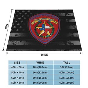 Texas Highway Patrol Throw Blanket Ultra-Soft Micro Fleece Blanket Cozy Warm Suitable for Living Rooms Sofa 80"X60"