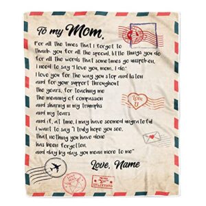 personalized to my mom blanket from daughter son love letter mail to mom birthday mothers day christmas customized fleece sherpa blanket