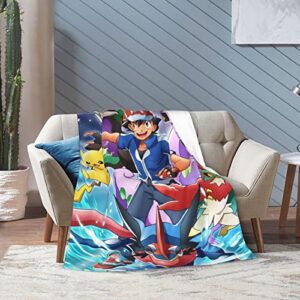 Cartoon Anime Blanket Throw Blankets Super Soft Warm Cozy Flannel for Couch Bedding Living Room Sofa Kids Adult Gifts 50"X40"