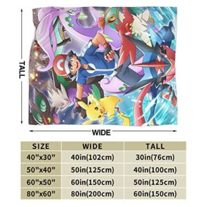 Cartoon Anime Blanket Throw Blankets Super Soft Warm Cozy Flannel for Couch Bedding Living Room Sofa Kids Adult Gifts 50"X40"