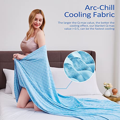 Topcee Cooling Blanket, Summer Cooling Blankets for Hot Sleepers, Arc-Chill Q-Max>0.5 Cool Fiber, Oeko-TEX 100% Certified, Soft, Breathable, Double-Side Design Throw,Keep Cool for Adults Kids 50"x70"