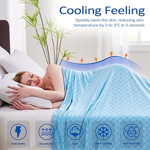 Topcee Cooling Blanket, Summer Cooling Blankets for Hot Sleepers, Arc-Chill Q-Max>0.5 Cool Fiber, Oeko-TEX 100% Certified, Soft, Breathable, Double-Side Design Throw,Keep Cool for Adults Kids 50"x70"