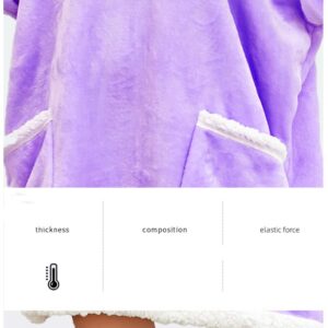 GIVDDAE Oversized Wearable Blanket Hoodie Wearable Blanket Sweatshirt for Women and Men Purple