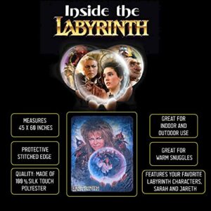 Bazillion Dreams Jim Henson's Labyrinth Fleece Softest Comfy Throw Blanket for Adults & Kids| Measures 60 x 45 Inches