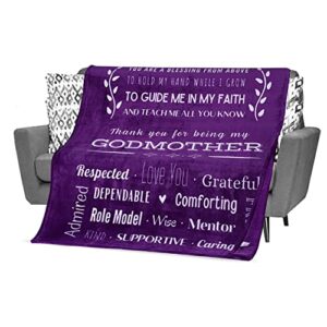 godmother gifts from godchild, godmother blanket, mothers day gifts for godmother gift for birthday, mothers day, christmas, throw 60x50 inches (purple)