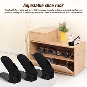 10 Pack Shoe Slots Organizer, Adjustable Double Layer Shoe Stack Sandals Rack, Shoe Slots Rack, 50 Space-Saving Storage Shoe Stacker Holder for Closet Organization