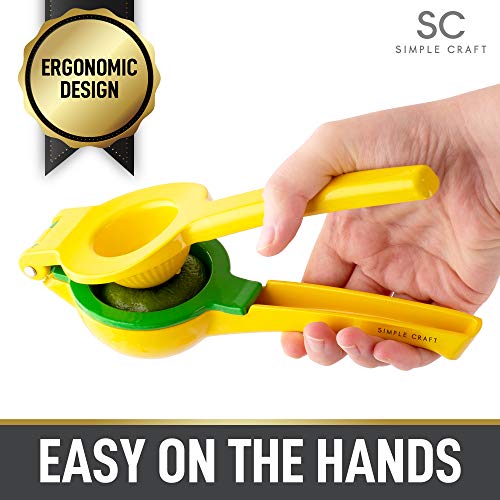 Simple Craft 2-In-1 Lemon Squeezer - Easy To Use Manual Juicer Hand Press - Lemon Juicer & Lime Squeezer Extracts Juices in Seconds