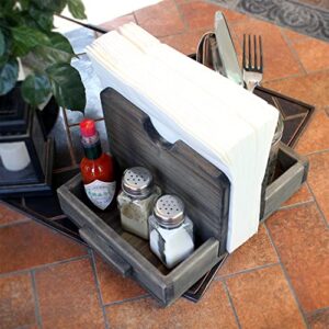 Authumberdale Vintage Napkin Holder with Salt and Pepper Shakers Caddy