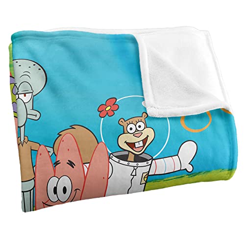 Spongebob Blanket, 50"x60" Spongebob Group Scene Silky Touch Super Soft Throw Blanket