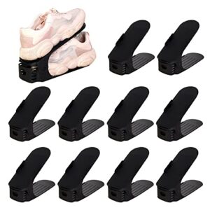 chuye 10 pcs shoe slots adjustable shoe stacker shoe slots organizer stackable shoe organizer for closet adjustable double deck shoe rack holder shoe slots space saver