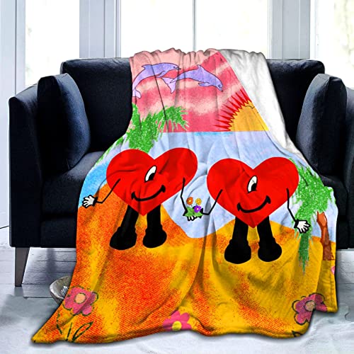 Cartoon Flannel Blanket Comfy Lightweight Warm Super Soft Throw Blanket All Seasons Bedding for Sofa Living Room 80"X60"