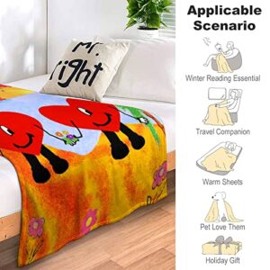 Cartoon Flannel Blanket Comfy Lightweight Warm Super Soft Throw Blanket All Seasons Bedding for Sofa Living Room 80"X60"