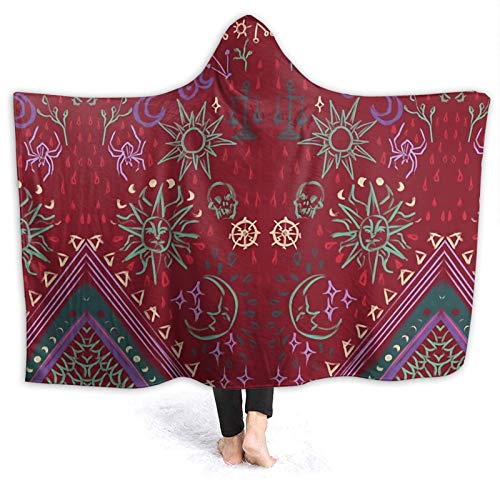 Hooded Blanket Mollymauk'S Coat, Front Panels Comfortable Throw Blankets For Four Seasons Anti-Pilling Flannel Wearable Blanket Suitable For Sofa Blankets For Adults And Children, Bed Blankets 60"X50