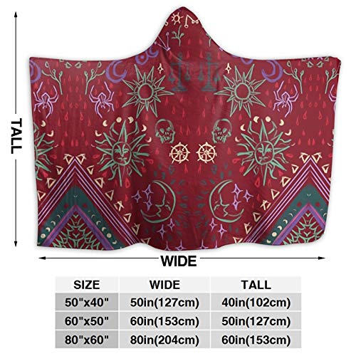 Hooded Blanket Mollymauk'S Coat, Front Panels Comfortable Throw Blankets For Four Seasons Anti-Pilling Flannel Wearable Blanket Suitable For Sofa Blankets For Adults And Children, Bed Blankets 60"X50