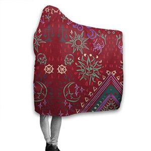 Hooded Blanket Mollymauk'S Coat, Front Panels Comfortable Throw Blankets For Four Seasons Anti-Pilling Flannel Wearable Blanket Suitable For Sofa Blankets For Adults And Children, Bed Blankets 60"X50