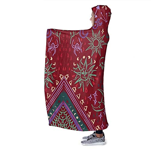 Hooded Blanket Mollymauk'S Coat, Front Panels Comfortable Throw Blankets For Four Seasons Anti-Pilling Flannel Wearable Blanket Suitable For Sofa Blankets For Adults And Children, Bed Blankets 60"X50