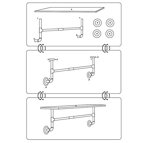 Womio Industrial Pipe Bathroom Shelves Wall Mounted with Towel Bar,19.7in Rustic Wall Decor Farmhouse,1 Tiered Towel Rack Metal Floating Shelves Towel Holder,Wall Shelf Over Toilet