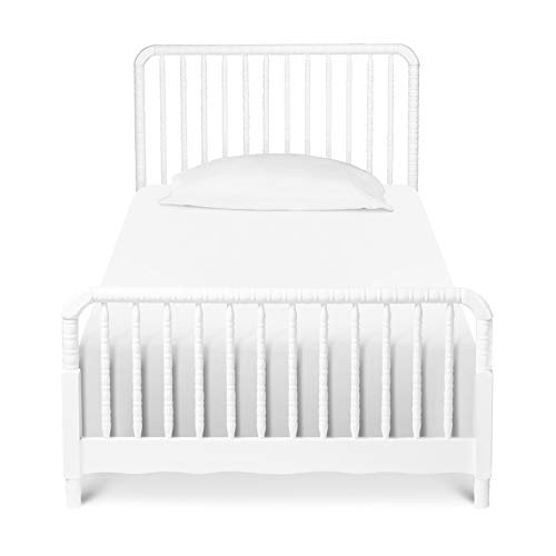 DaVinci Jenny Lind Twin-Bed with Wood Spindle Posts in White-Mattress Support Slats Included