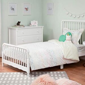 DaVinci Jenny Lind Twin-Bed with Wood Spindle Posts in White-Mattress Support Slats Included