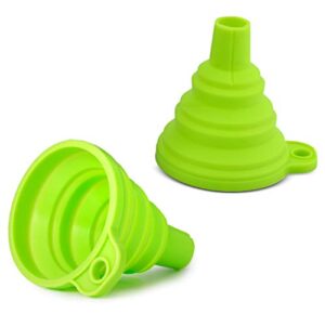 home ec kitchen funnel, 2 pack collapsible funnels for filling bottles, funnels for kitchen use, small funnel for filling small bottles, funnels for automotive use, canning funnel - mushroom funnel