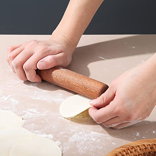 Kyraton Rolling Pin for Baking, Wood Dough French Rolling Pins Pizza Dough Roller, Dumpling Pin Pie Cookie Rolling Pins (7.9-Inch)