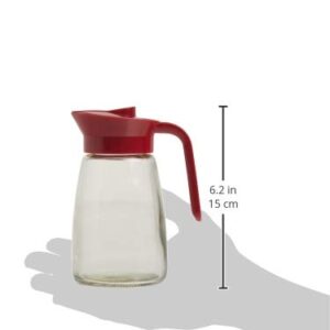 GoodCook 12 oz. Glass Syrup Dispenser with Lid, Clear/Red