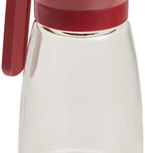 GoodCook 12 oz. Glass Syrup Dispenser with Lid, Clear/Red