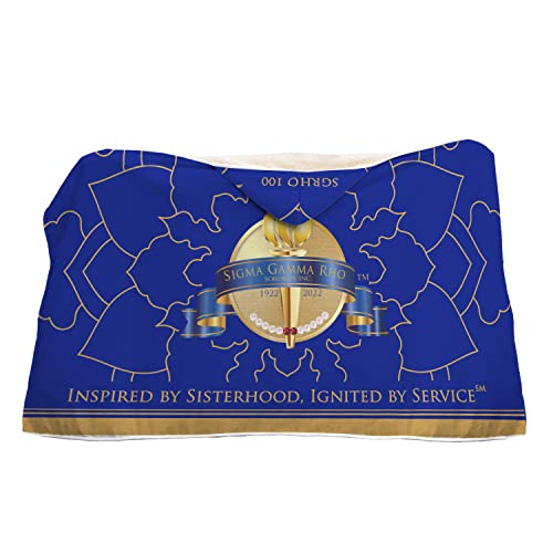 BBGreek Sigma Gamma Rho Sorority Paraphernalia - Official SGRho Centennial Vendor - Sherpa Lined Hooded Blanket