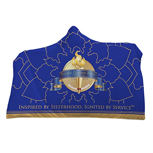 BBGreek Sigma Gamma Rho Sorority Paraphernalia - Official SGRho Centennial Vendor - Sherpa Lined Hooded Blanket