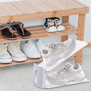 Shoe Slots Organizer | Adjustable Shoe Space Saving Storage Rack Holder | Double Deck Shoe Rack Holder for Shoes Storage Closet Organization, Home Decor Suyam