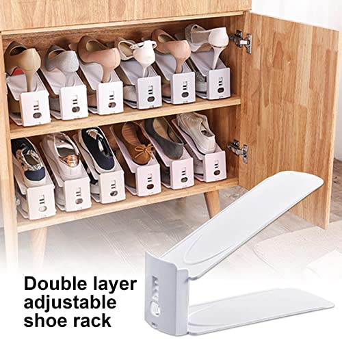 Shoe Slots Organizer | Adjustable Shoe Space Saving Storage Rack Holder | Double Deck Shoe Rack Holder for Shoes Storage Closet Organization, Home Decor Suyam