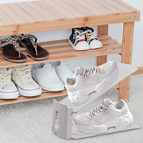 NULYUNZE Double Layer Shoe Slot Organizer - Flexible Built-in Design Shoe Storage Rack - Double Layer Shoe Rack Organizer Holder Dustproof