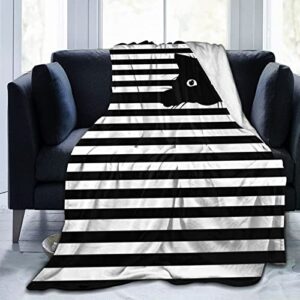 Perinsto Black Cat Throw Blanket Ultra Soft Warm All Season Decorative Fleece Blankets for Bed Chair Car Sofa Couch Bedroom 50"X40"