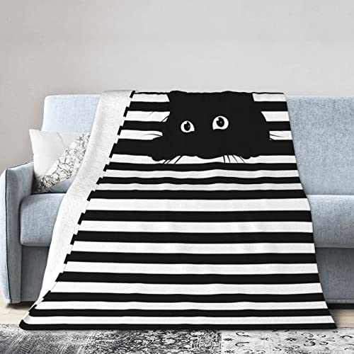 Perinsto Black Cat Throw Blanket Ultra Soft Warm All Season Decorative Fleece Blankets for Bed Chair Car Sofa Couch Bedroom 50"X40"