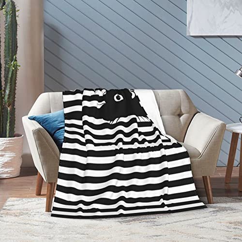 Perinsto Black Cat Throw Blanket Ultra Soft Warm All Season Decorative Fleece Blankets for Bed Chair Car Sofa Couch Bedroom 50"X40"