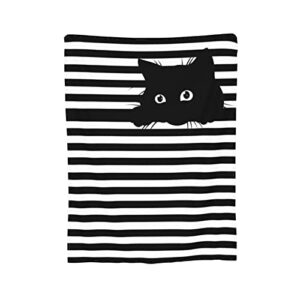 Perinsto Black Cat Throw Blanket Ultra Soft Warm All Season Decorative Fleece Blankets for Bed Chair Car Sofa Couch Bedroom 50"X40"