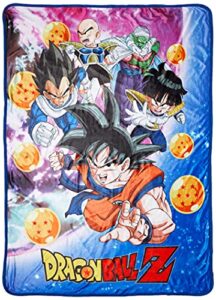 dragon ball z ge-57756 group galaxy polyester throw blanket, 46 x 60"